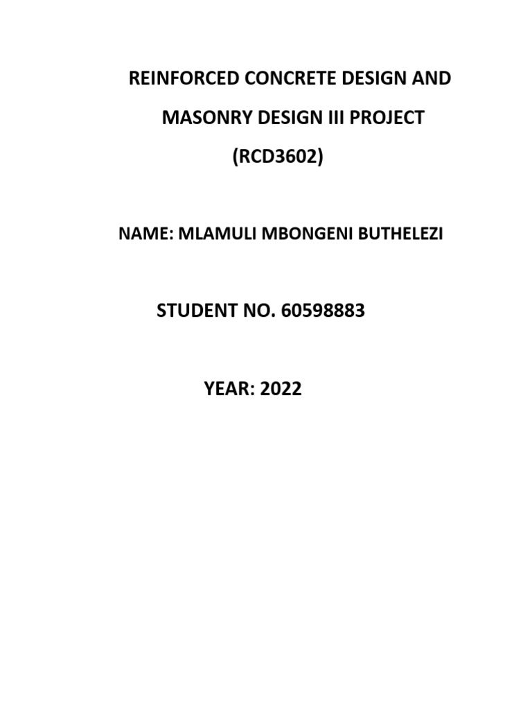 Reinforced Concrete Design Project | PDF | Beam (Structure) | Bending