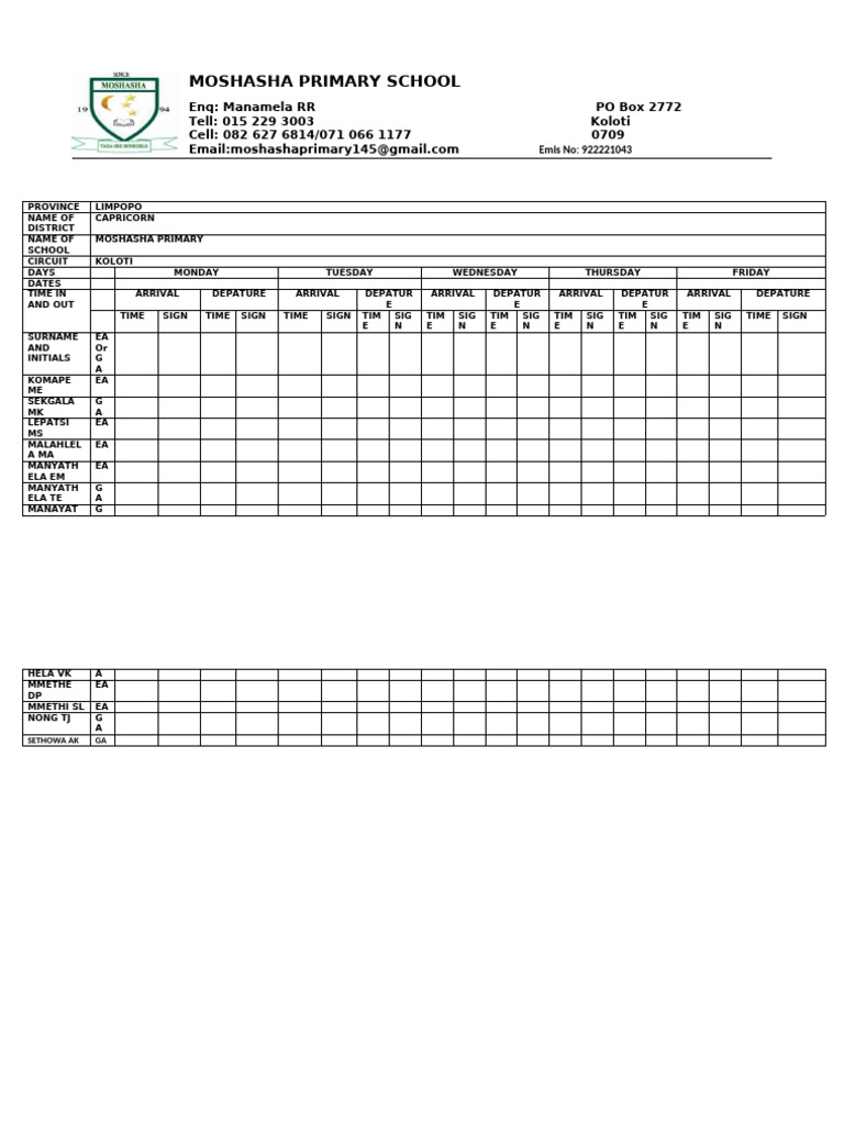 Beei Assistant Daily Register | PDF