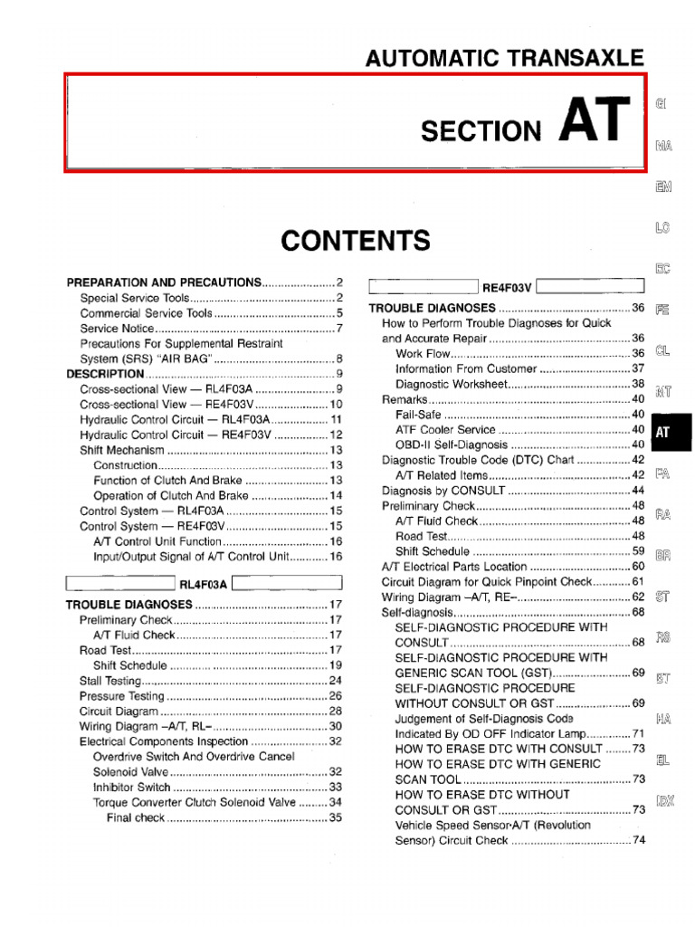 Transeje Automatico Nissan Sentra | PDF
