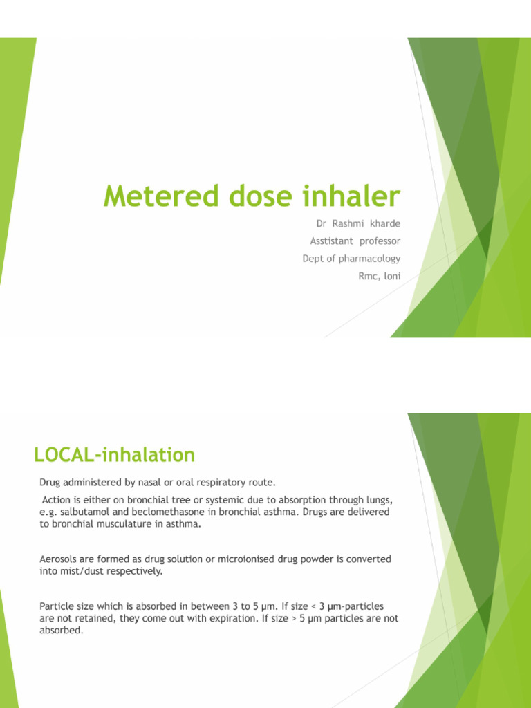 Metered Dose Inhaler | PDF
