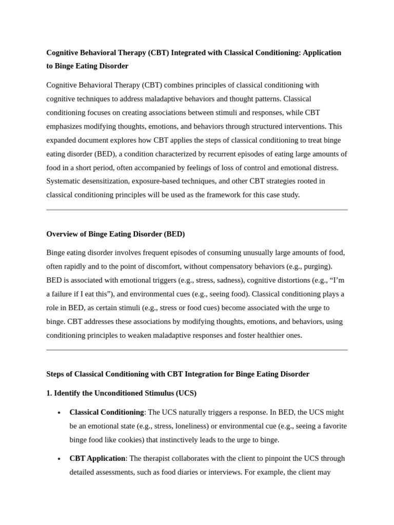 Cognitive Behavioral Therapy | PDF | Cognitive Behavioral Therapy | Classical Conditioning