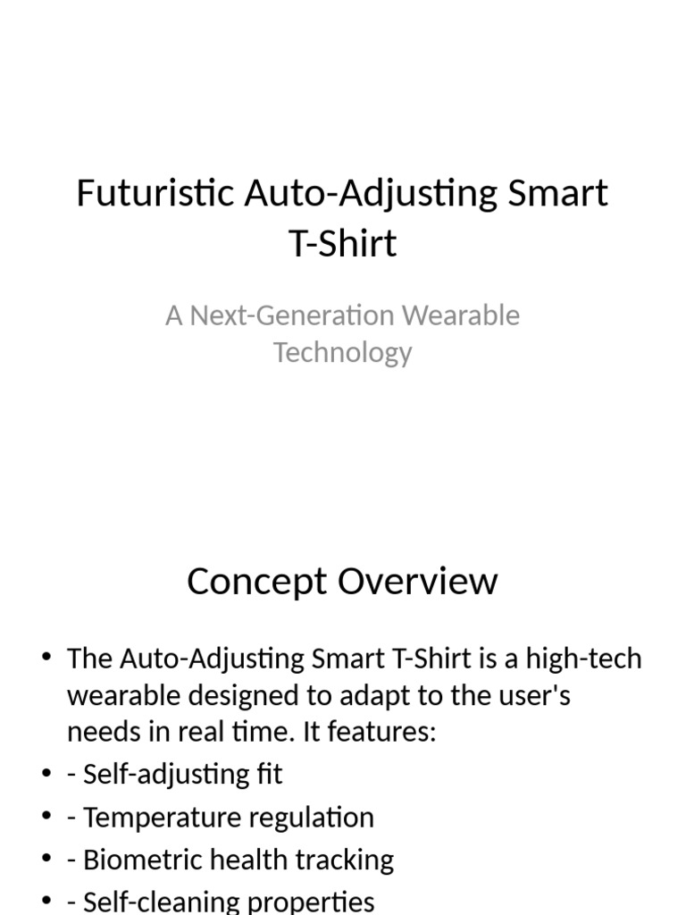 Futuristic Smart Tshirt Presentation | PDF