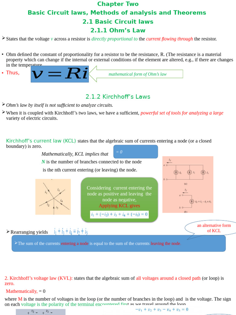Fundamental Chapter Two | PDF | Electrical Network | Series And Parallel Circuits