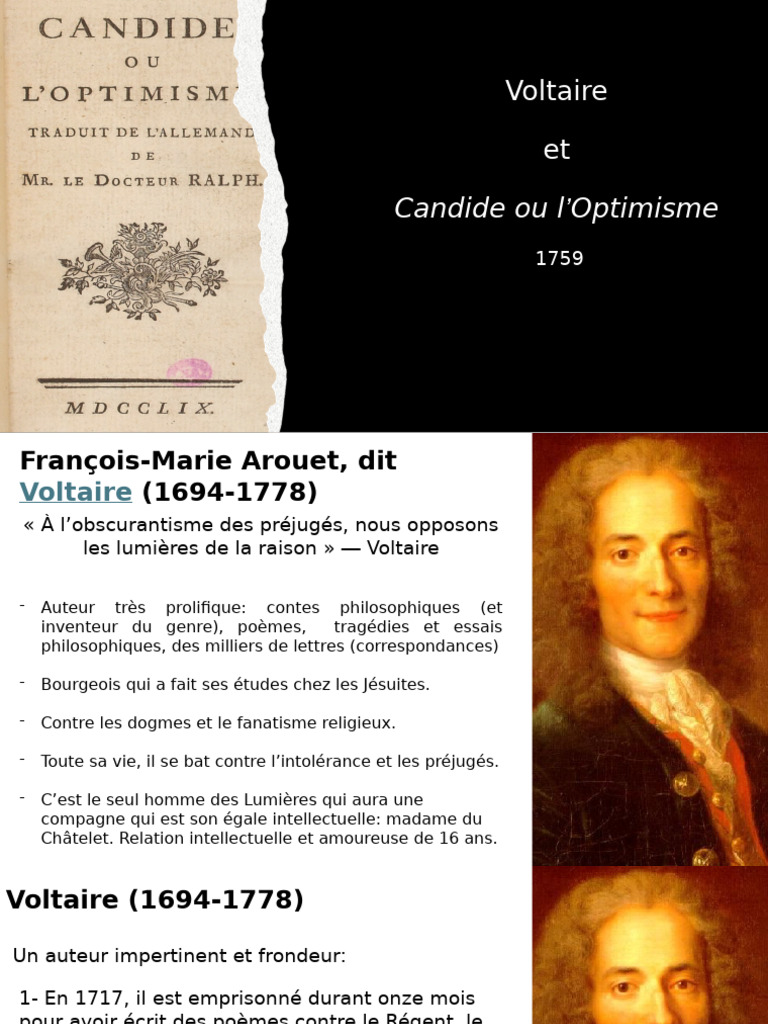 Voltaine Et Candide-1 | PDF | Candide | Voltaire