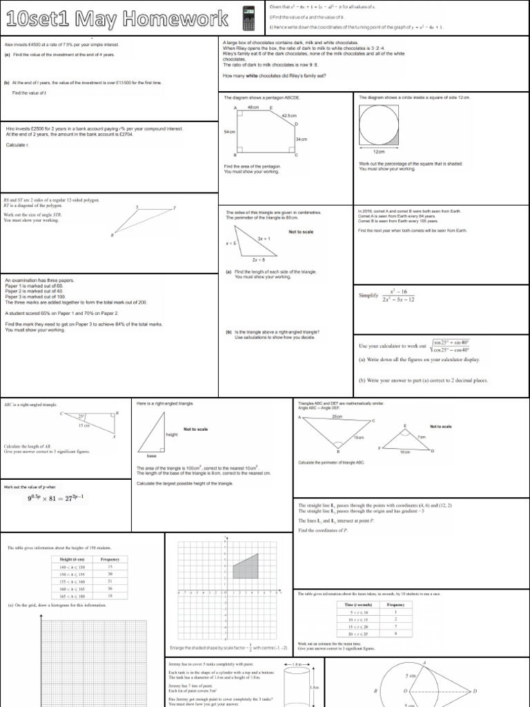 May Half Term Homework Sheet | PDF