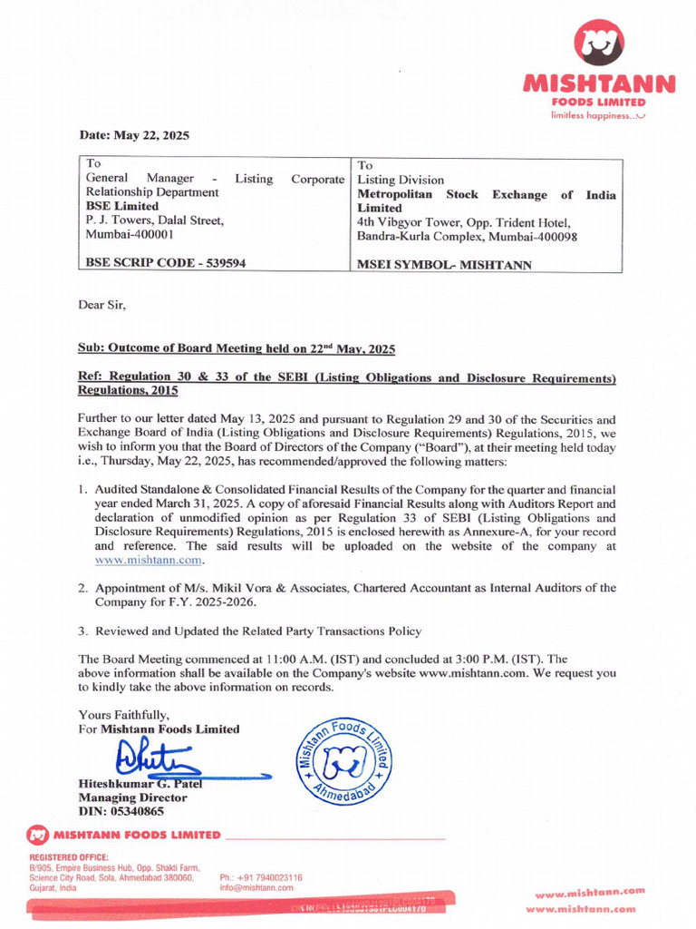 Standalone & Consolidated Mar-25 | PDF | Going Concern | Audit