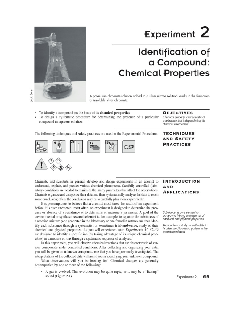 Identification of A Compound Chemical Properties | PDF | Chemical ...