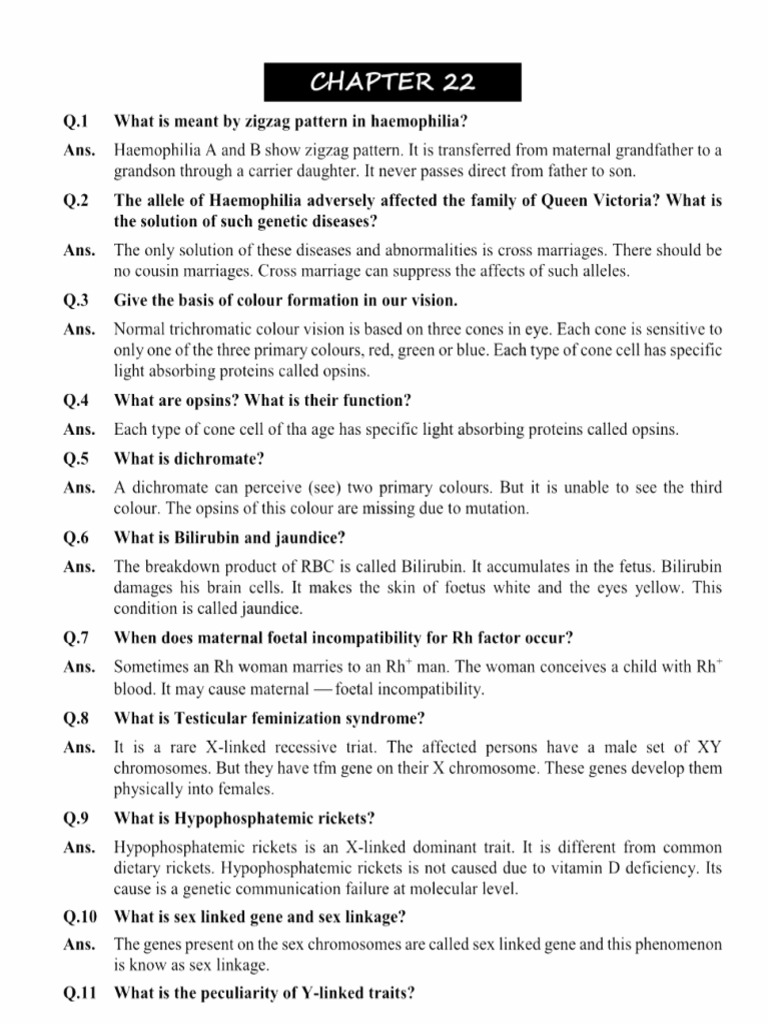 Chapter 22 Biology Notes 12th Class Short | PDF