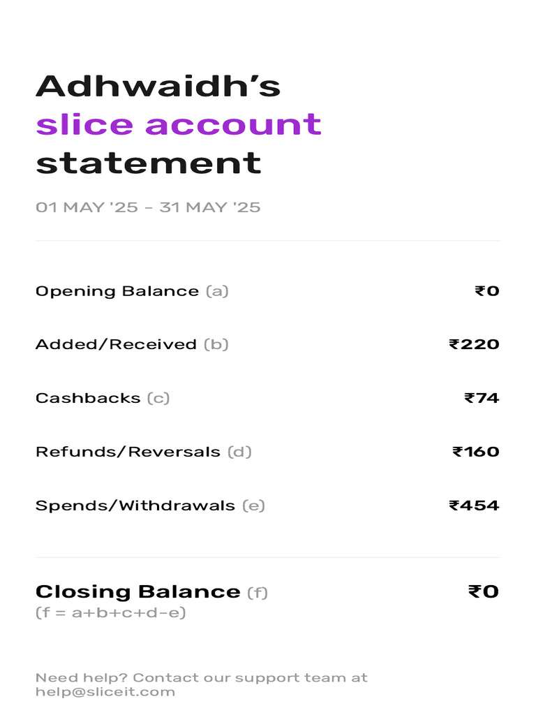 Slice Account Statement Summary | PDF | Credit Card | Corporations