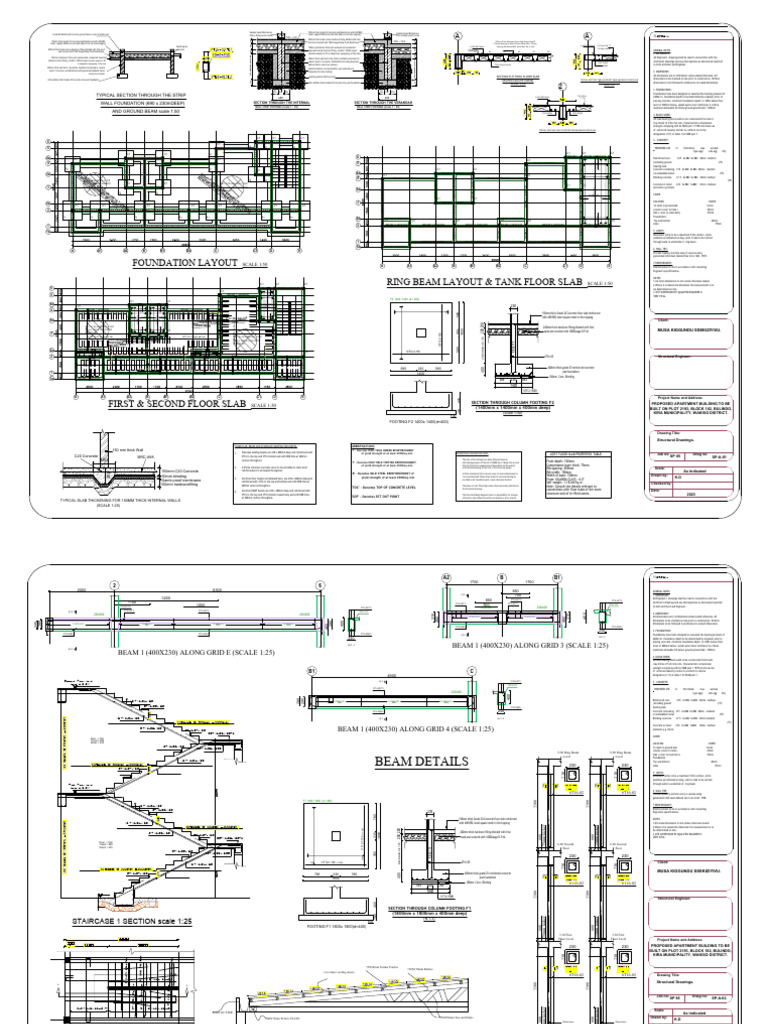 Musa Structural Drawingd | PDF | Foundation (Engineering) | Concrete
