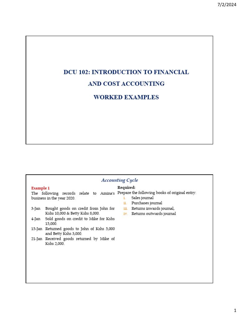 Introduction To Financial And Cost Accounting Pdf Debits And