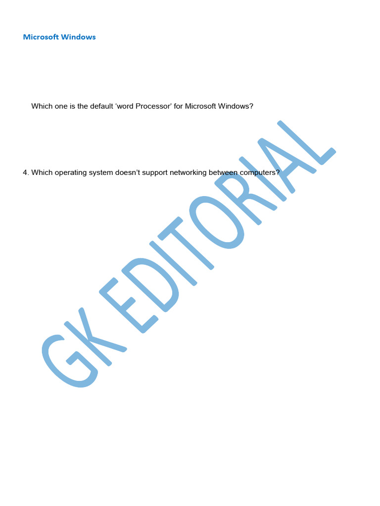 Microsoft Windows Questions | PDF | Microsoft Windows | Window (Computing)