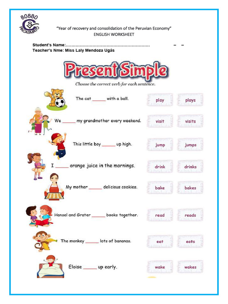 Present Simple 4th Affirmative | PDF