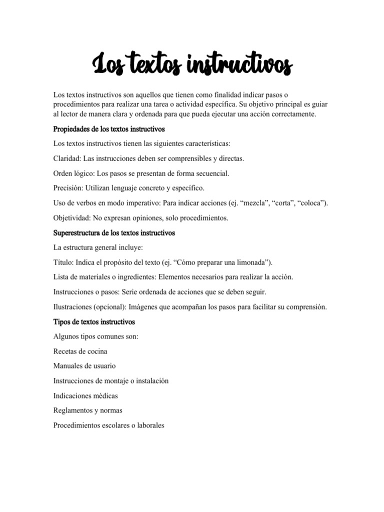 Los Textos Instructivos | PDF
