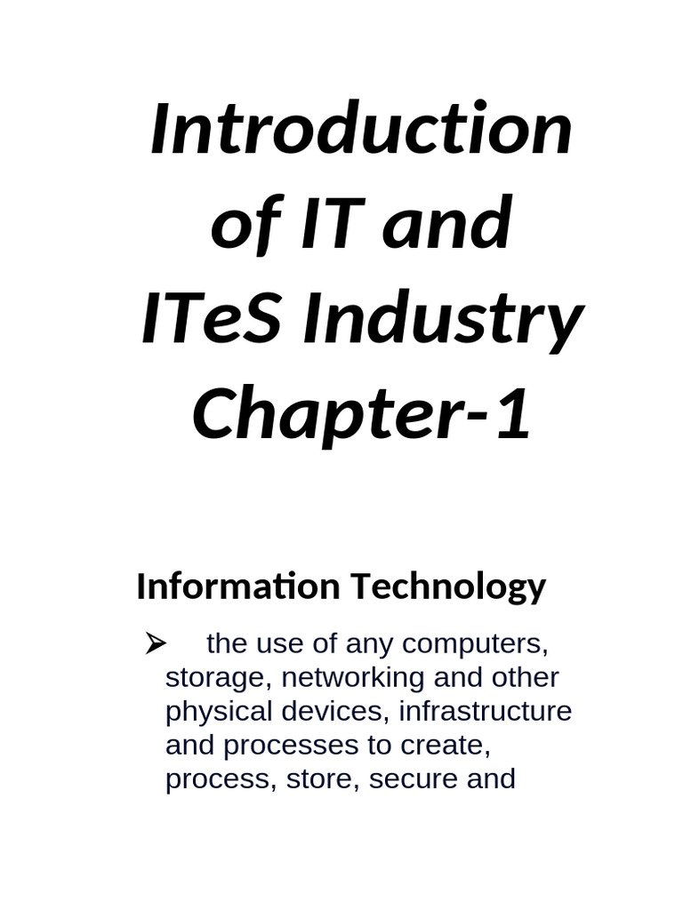 Introduction of IT and Ites by Meeeeee | PDF | Outsourcing ...