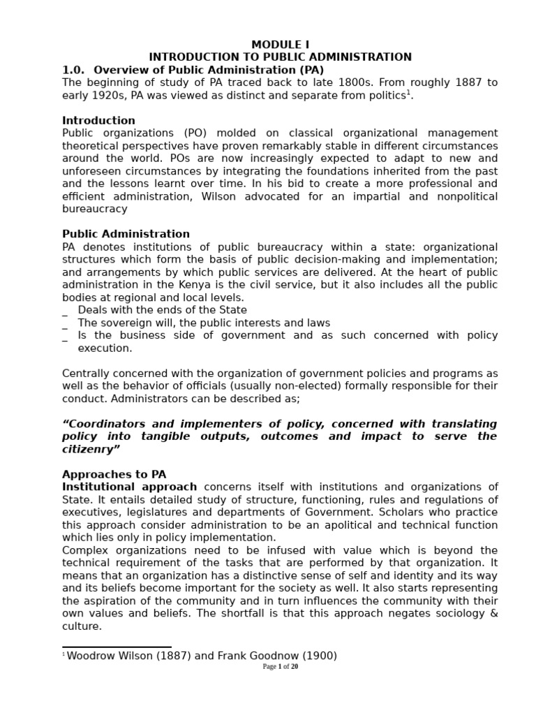 Introduction to Public Administration | PDF | Governance | Bureaucracy