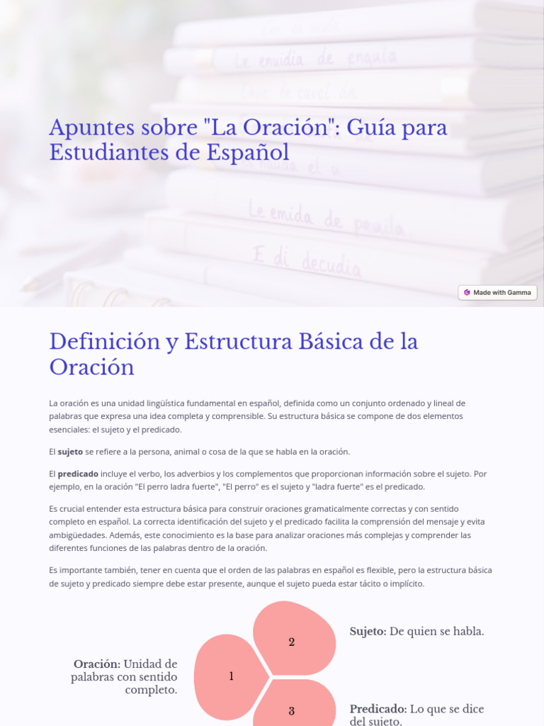 Estructura y Tipos de Oraciones en Español | PDF | Verbo | Oración ...