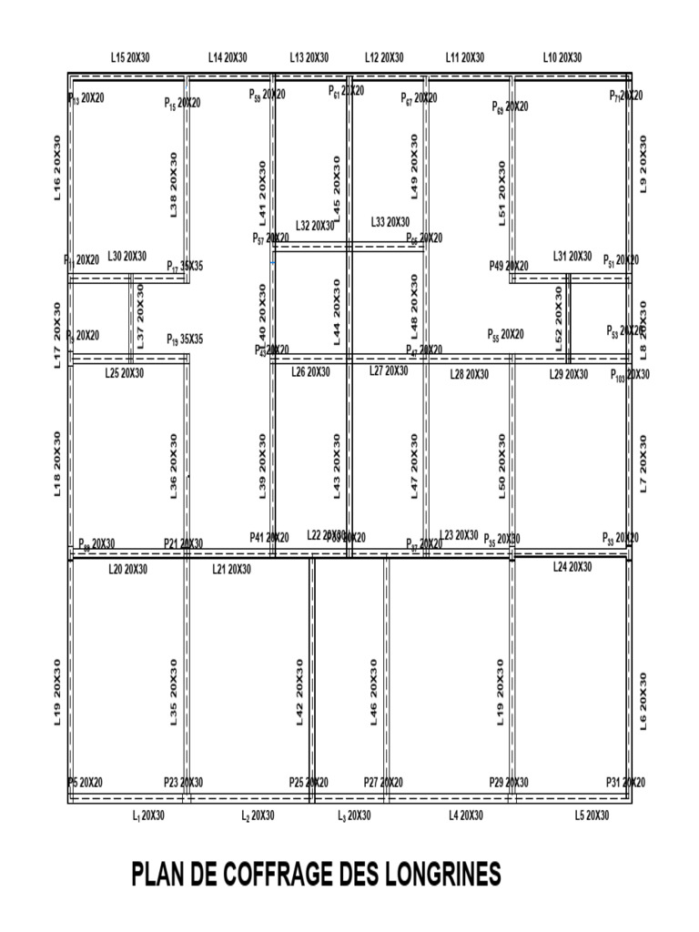 Plan de Coffrage Longrine - 080455 | PDF