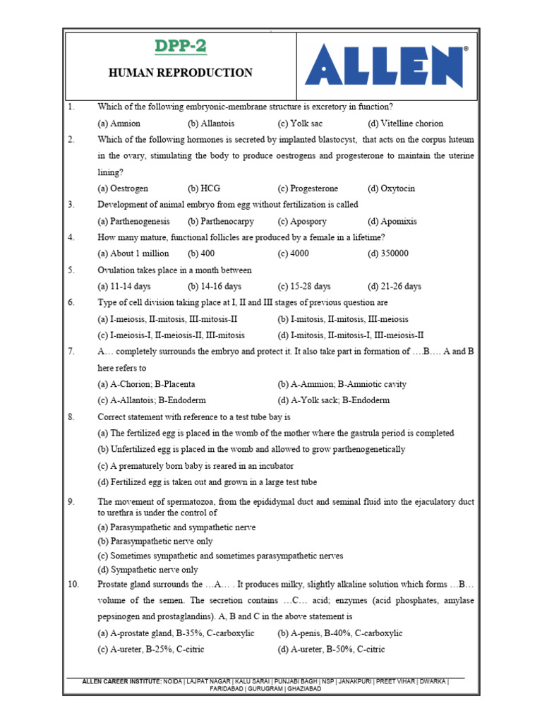 Human Reproduction DPP-2 | PDF | Endocrine System | Mammal Reproductive System