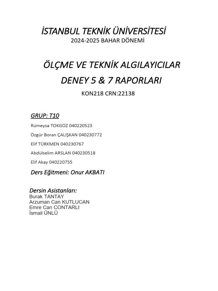 Deney 5&7 T10 | PDF