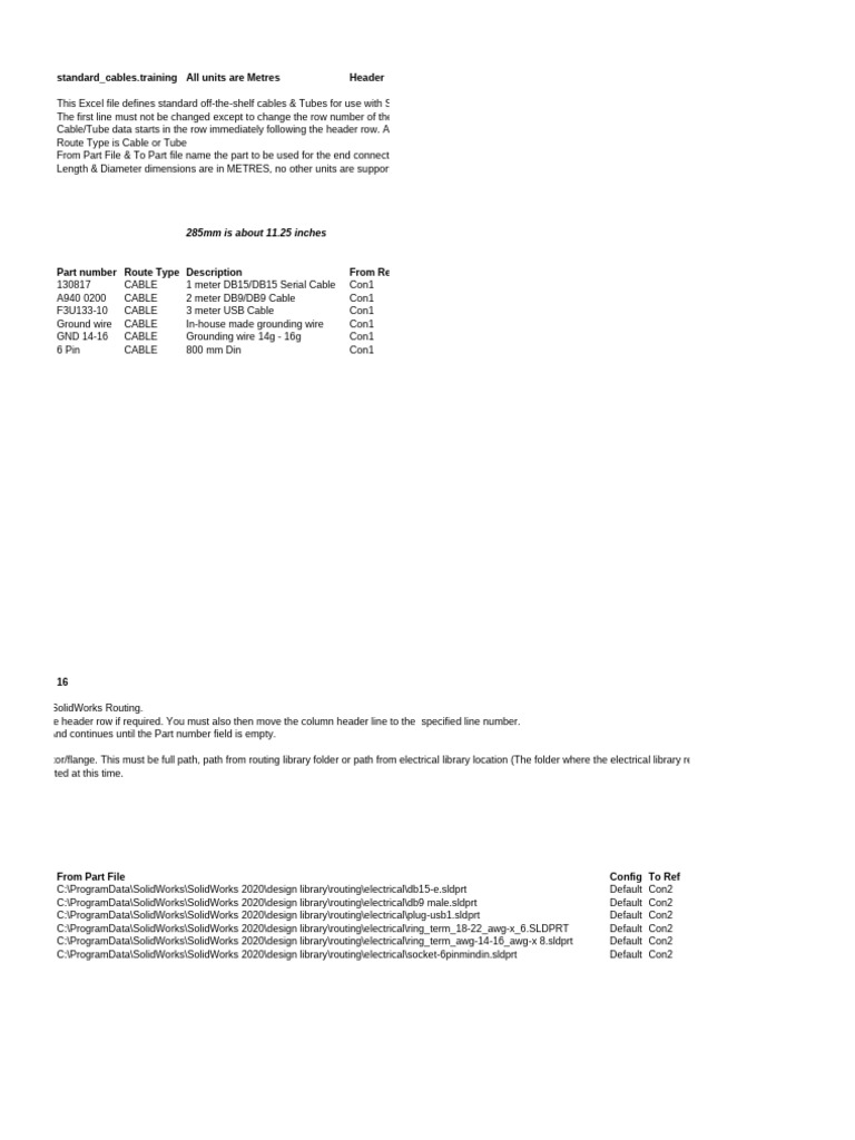 SolidWorks Cable & Tube Standards Guide | PDF | Physical Layer ...