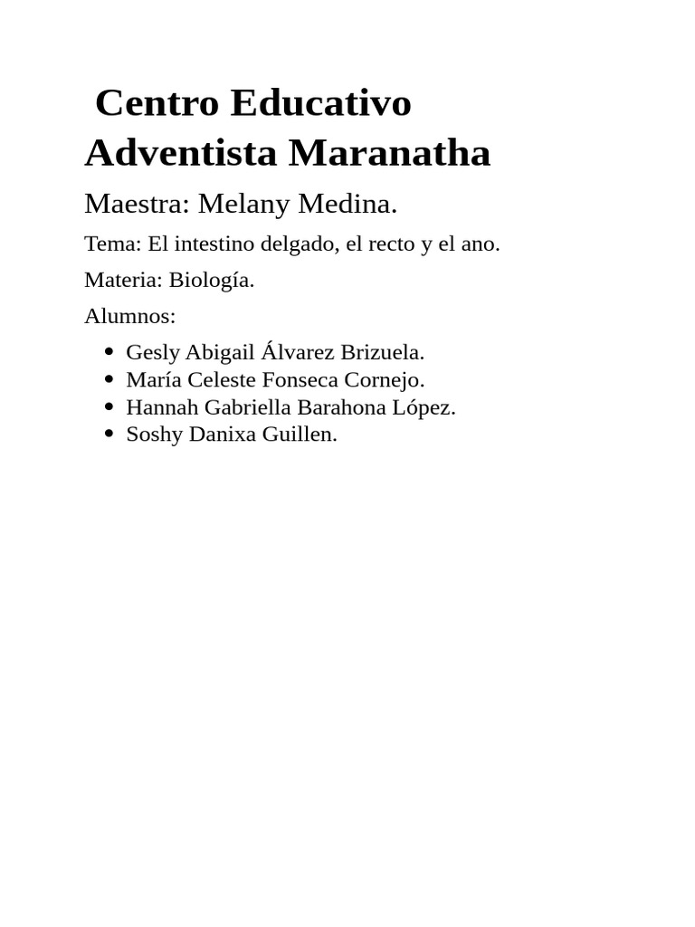 Intestino Delgado y Ano | PDF | Intestino grueso | Tracto gastrointestinal