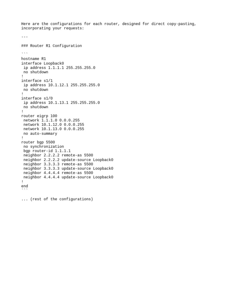 BGP EIGRP Configurations | PDF