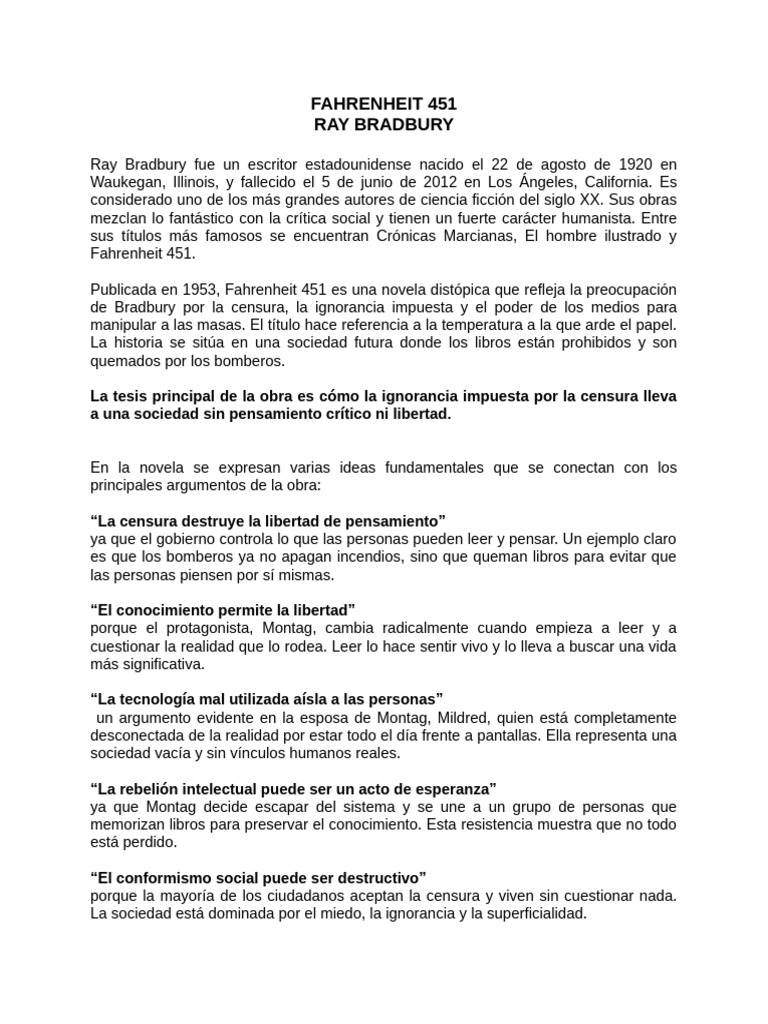 Fahrenheit 451 | PDF | Ray Bradbury