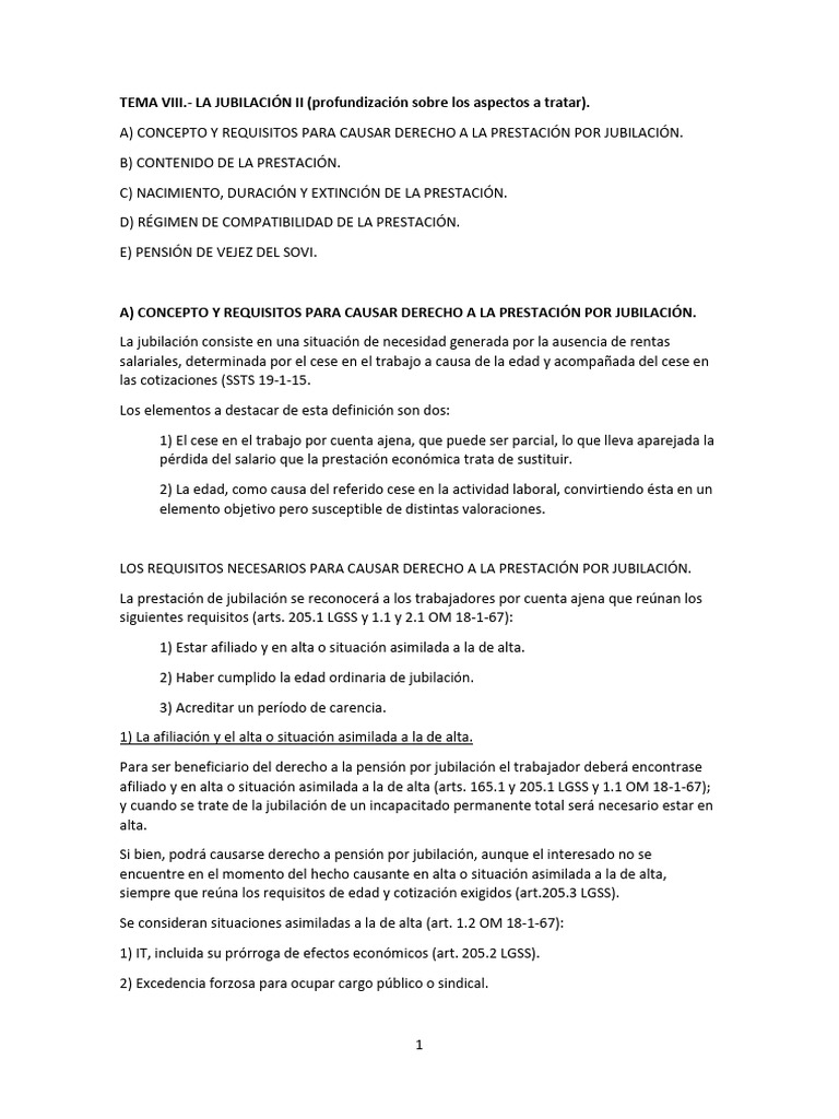 Tema Viii | PDF | Jubilación | Pensión