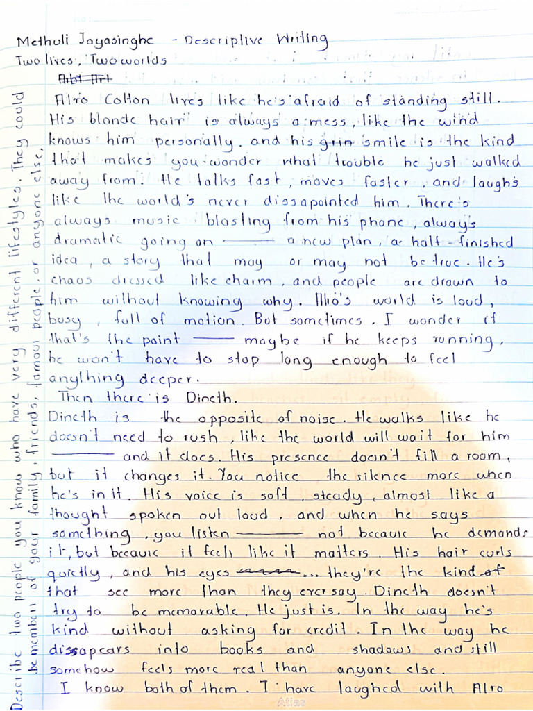 Descriptive Writing (Describe The Scene at A Popular Outdoor Loctiob in ...