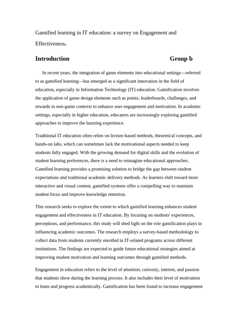 Introduction Gamified Learning 6pages | PDF | Learning | Methodology