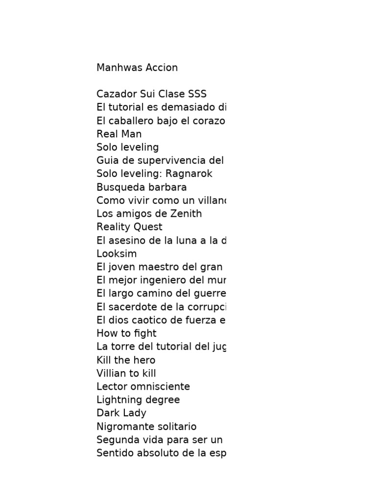 Manhwas Normales | PDF