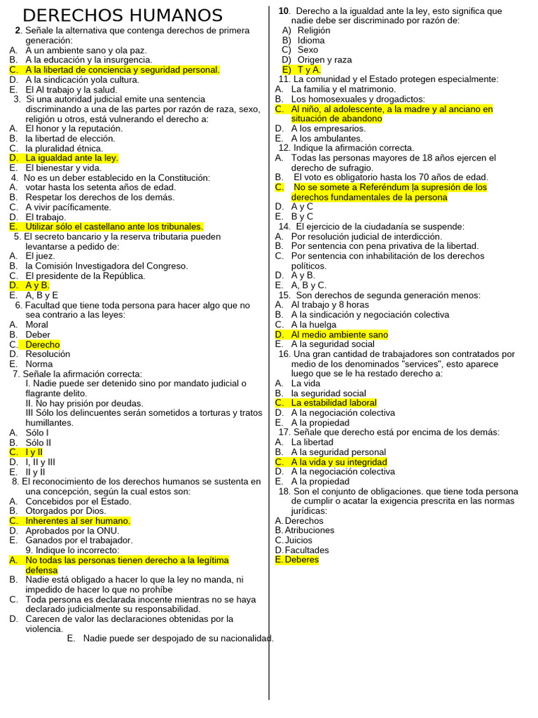1° Derechos Humanos | PDF | Derechos humanos | Derechos