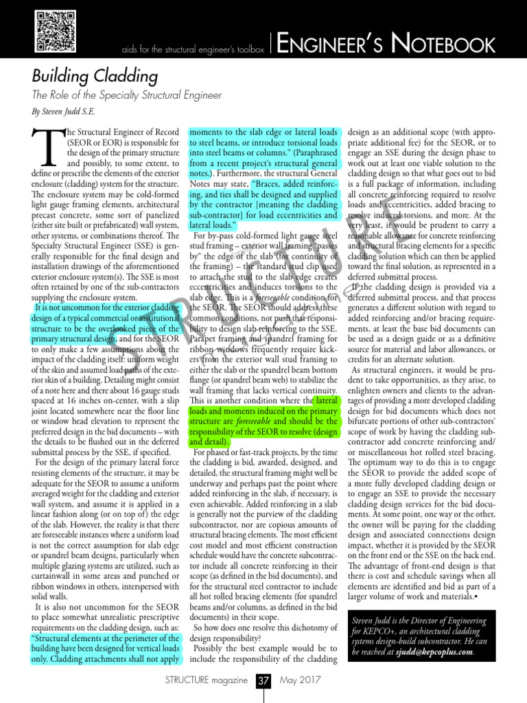 Cladding Deferred Submittals | PDF | Beam (Structure) | Wall
