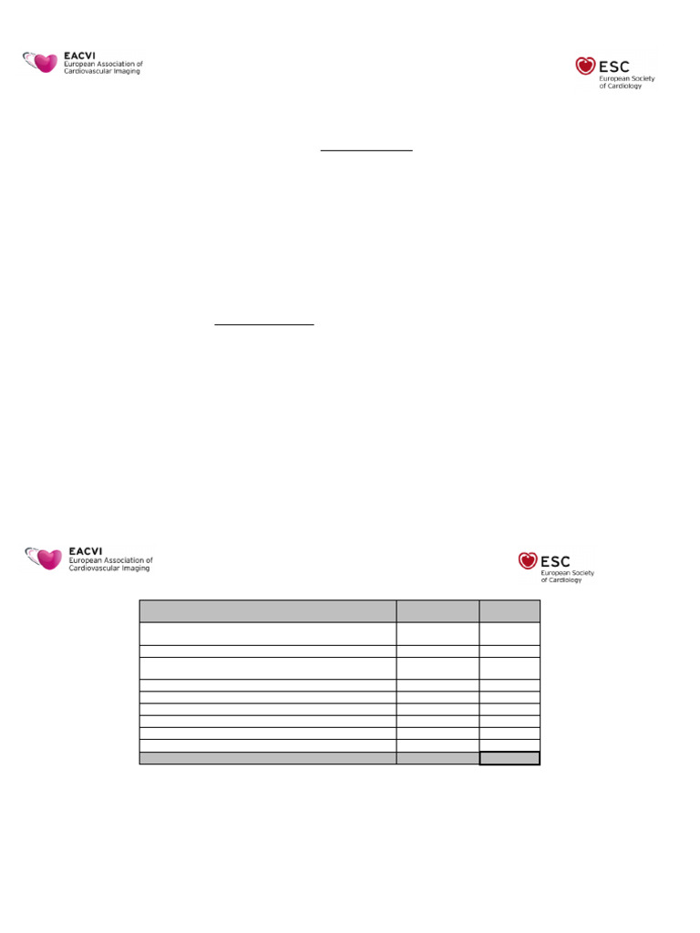EACVI TTE Exam Case Submission Guide | PDF | Heart | Heart Valve