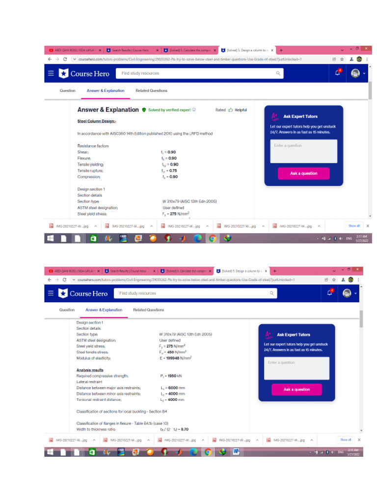 Steel and Timber Ass Ques #1 | PDF