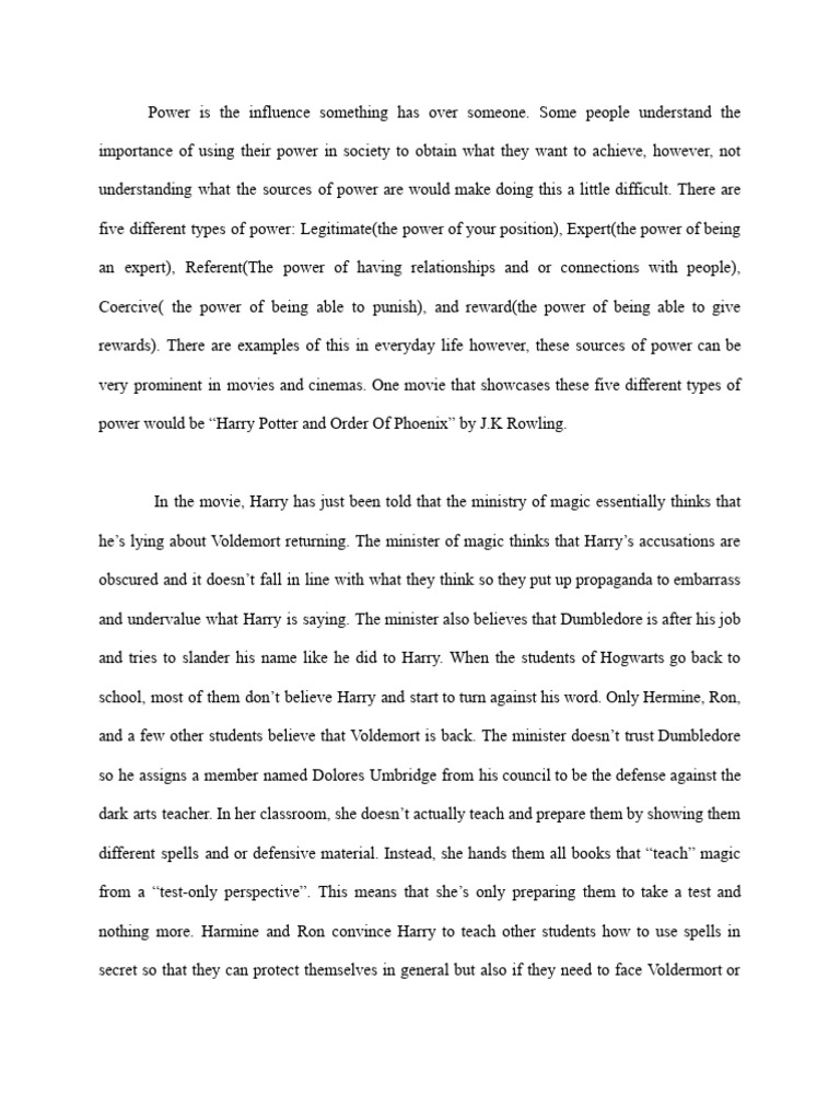 Power Dynamics in Harry Potter | PDF | Mythography | Harry Potter