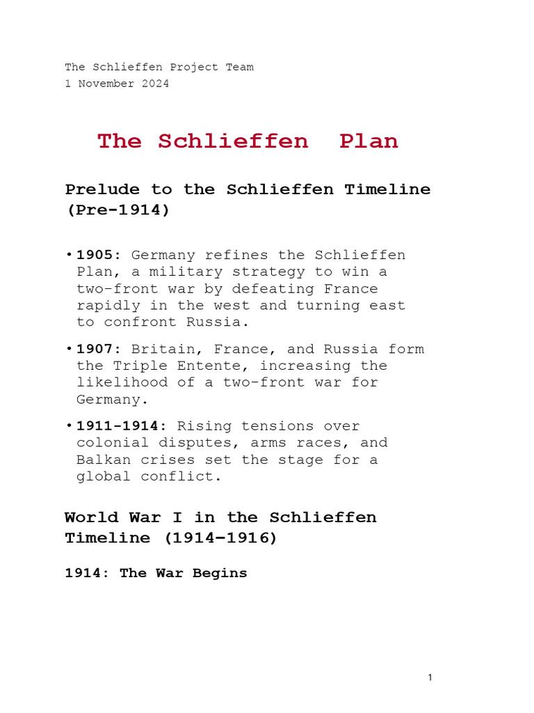 Schlieffen Plan and World War I Overview | PDF | Russian Empire ...