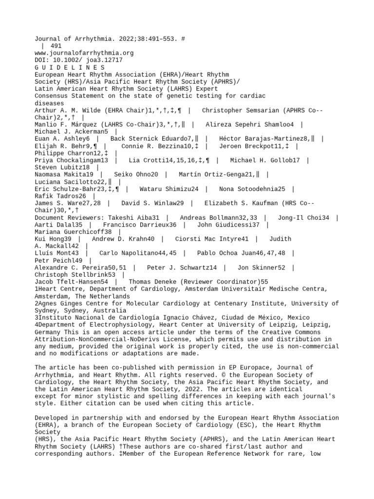 Genetic Testing For Cardiac | PDF | Genetic Disorder | Cardiology