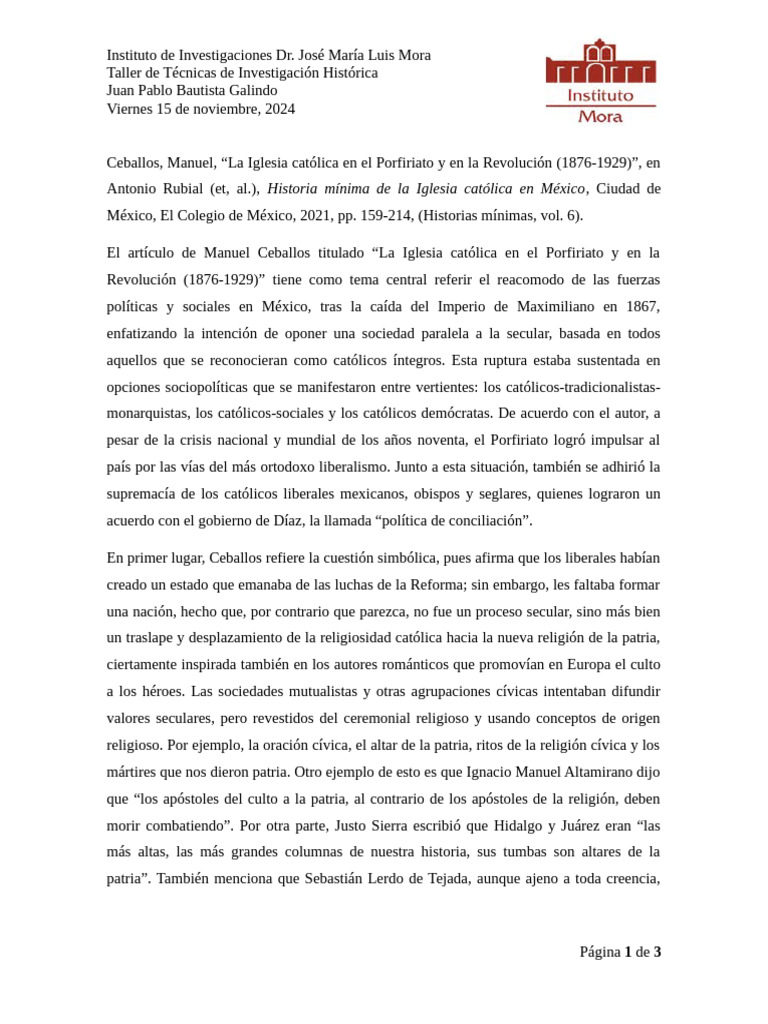 5 TTIH (Bautista Sobre Ceballos) V151124 | PDF | Iglesia Católica | México
