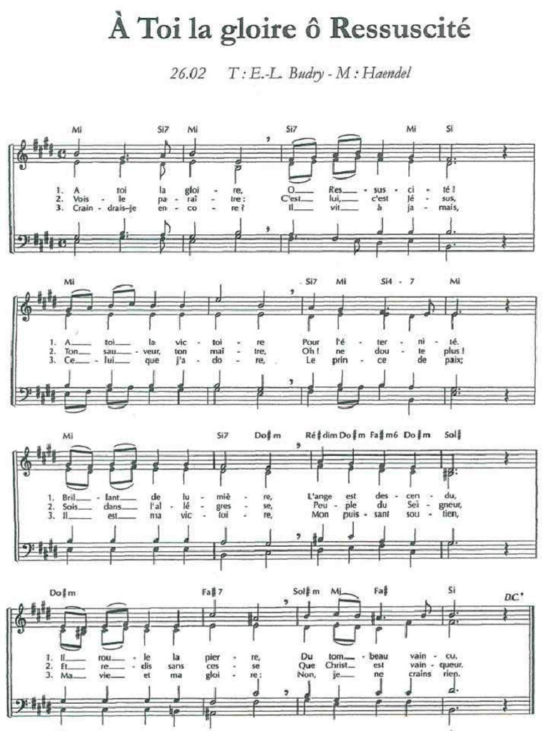 A Toi La Gloire O Ressuscite | PDF
