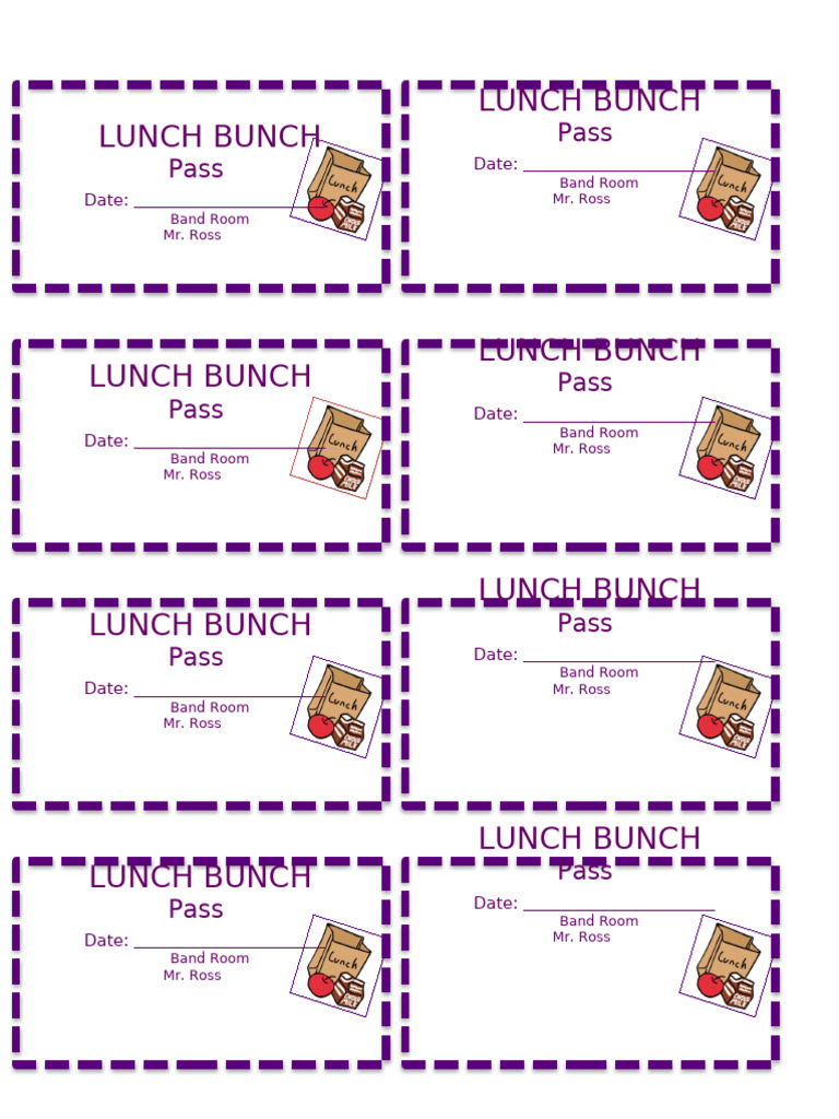 Lunch Passes | PDF