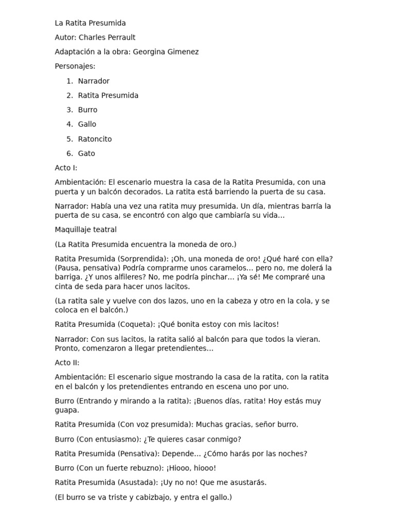 La Ratita Presumida | PDF