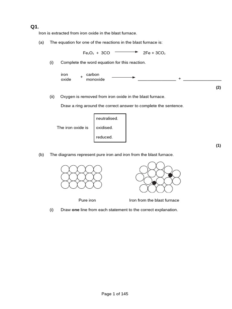 Chemistry Paper 1 Questions (1) (2) | PDF | Acid | Salt (Chemistry)
