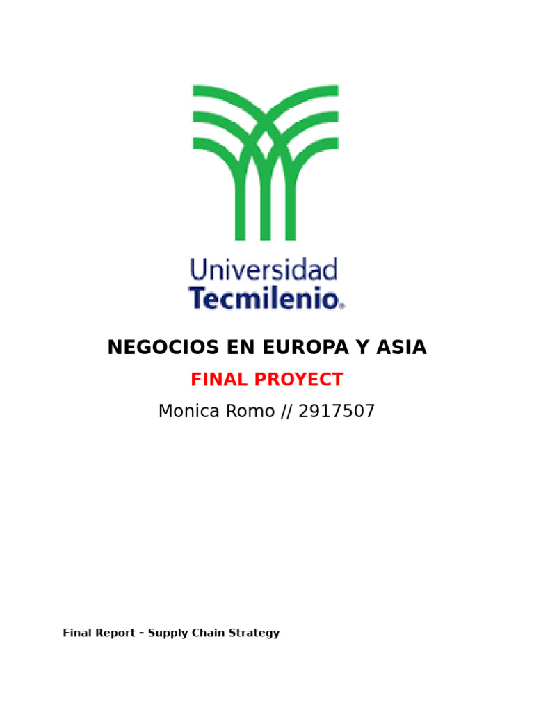 Final Proyect | PDF | Supply Chain | Logistics
