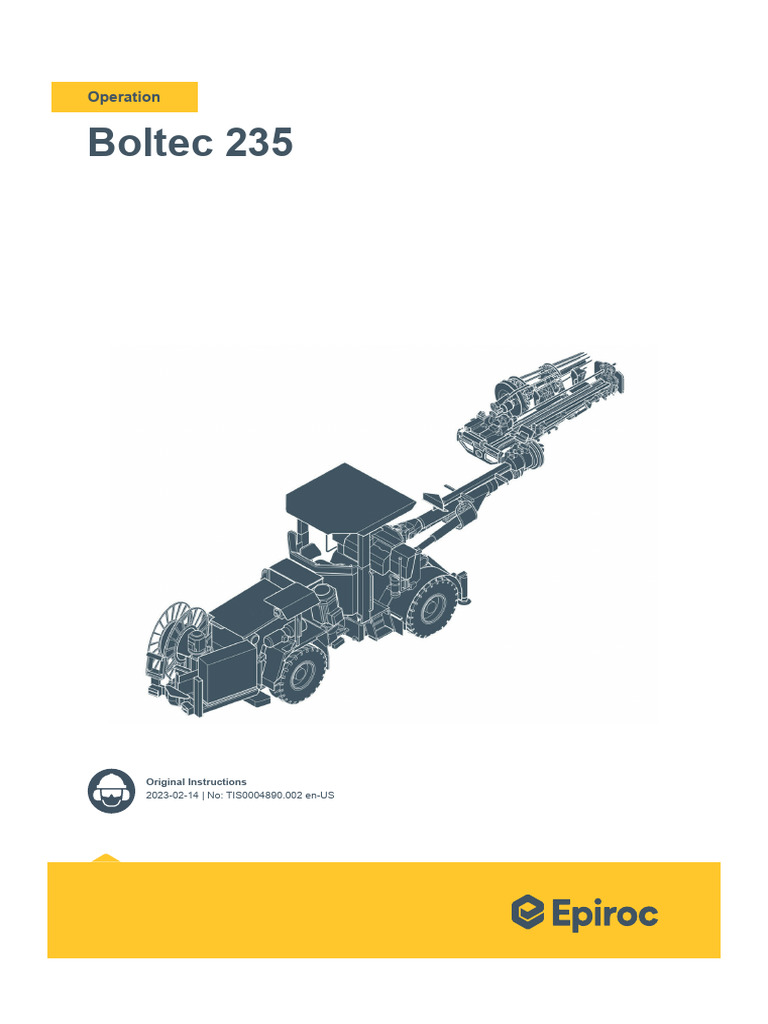 TIS0004890.002 en-US Boltec 235 - Operation | PDF | Drill | Pump