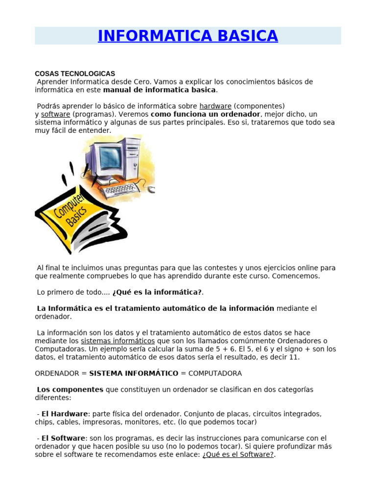 Informatica Basica | PDF | Periférico | Poco