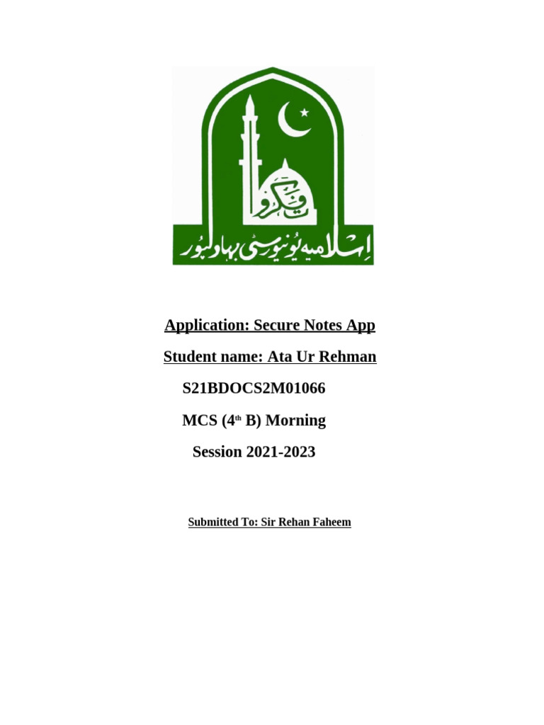 Ata Ur Rehman Documentation | PDF | Mobile App | Integrated Development ...