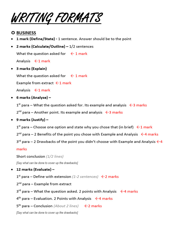 Economics Writing Format o Levels Edexcel | PDF | Question