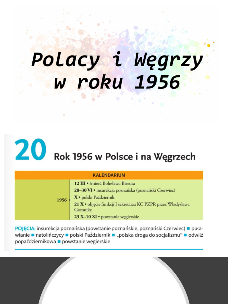 Polacy I Węgrzy W Roku 1956 | PDF